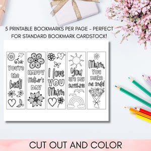 Mother's Day Coloring Bookmarks Printable – DIY Gift for Mom From Kids ...