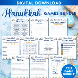 Hanukkah Games Bundle, Printable Family Activities for Kids and Adults ...