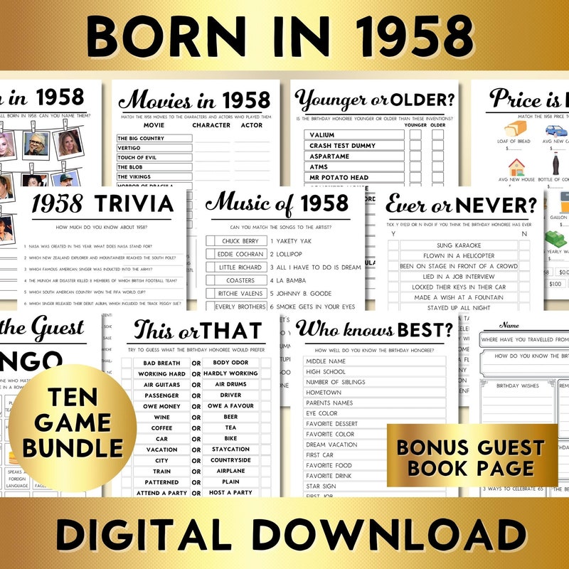 Born in 1958 - Etsy