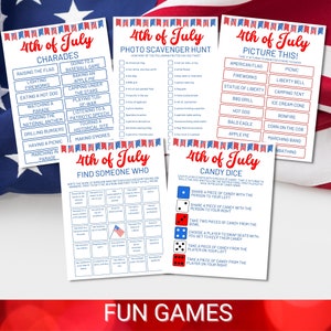 4th of July Party Games Bundle, Instant Download, USA Independence Day ...