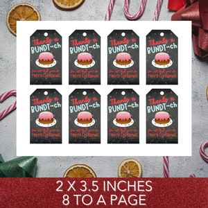 Printable Christmas Bundt Cake Gift Tag, Editable Instant Digital ...