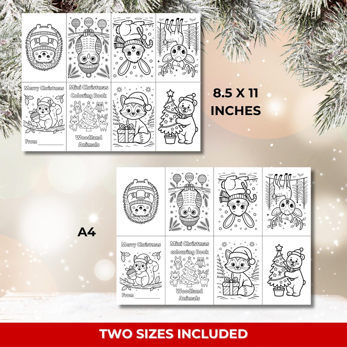 Mini Christmas Coloring Book Bundle (set of 8) – Printable Christmas ...