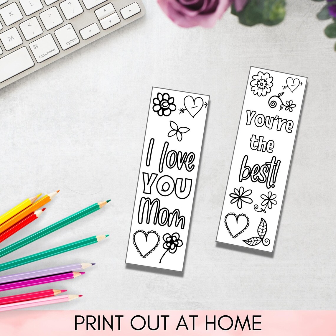 Mother's Day Printable Coloring Bookmarks DIY Gift for - Etsy