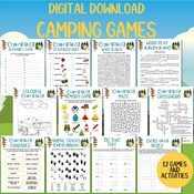 30 Camping Bingo Cards Printable Game, Camping Party Bingo Game ...