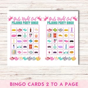 Pajama Party Bingo Game for Girls Sleepover, Birthday Party Fun ...