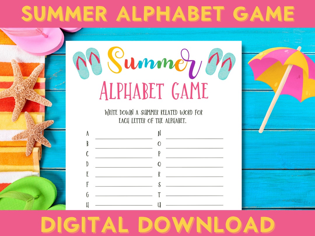 Summer Alphabet Game, Printable Activities, Pool Party, Family Fun, End ...