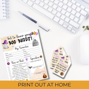 Halloween Questionnaire, Editable Boo Buddy Printable, Boo Basket Gift ...