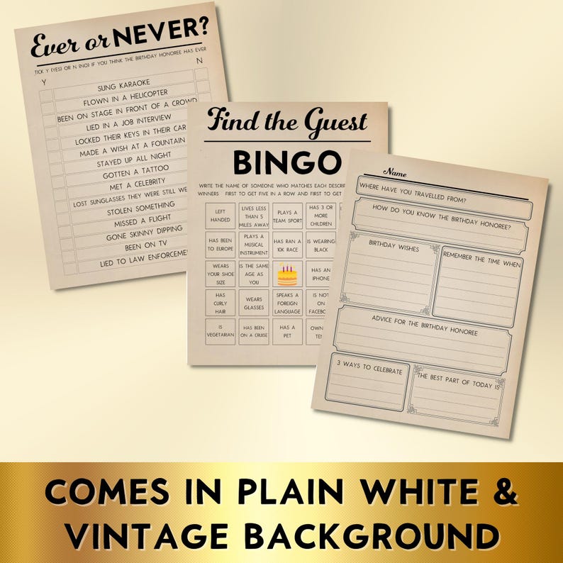 60th Birthday Party Games, Born in 1966 Trivia, Music Quiz (printable ...