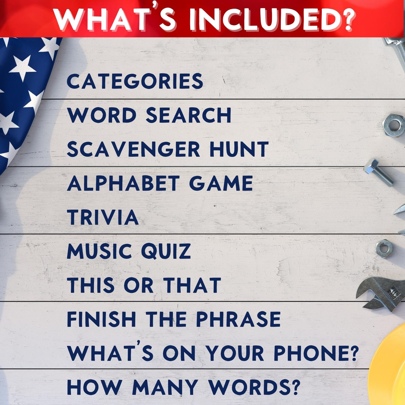 Labor Day Games Bundle, Printable, Trivia Quiz, Patriotic Party Game ...