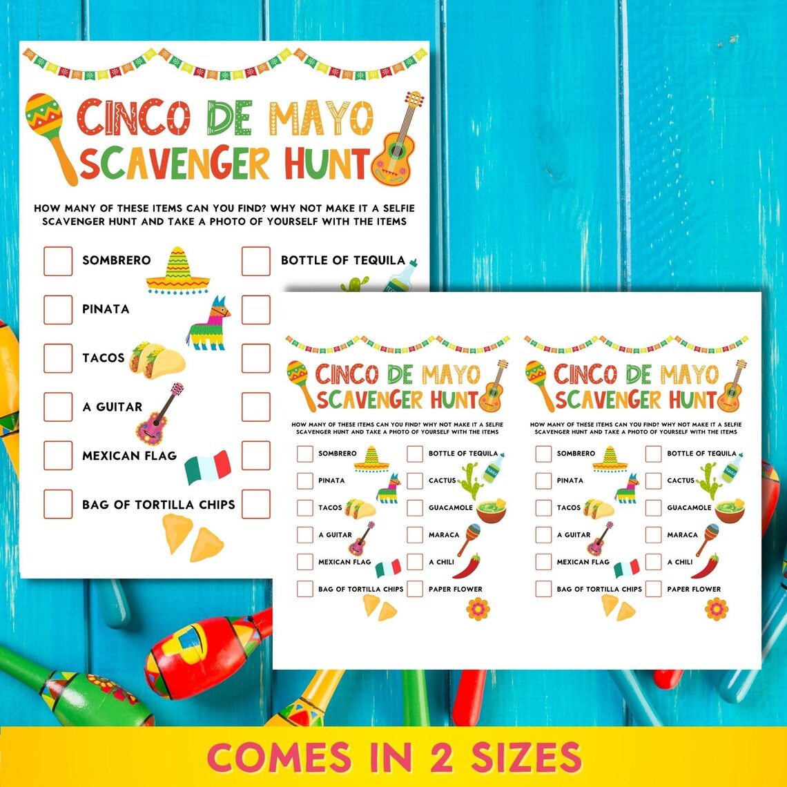 Cinco De Mayo Printable Scavenger Hunt Fiesta Party Family - Etsy