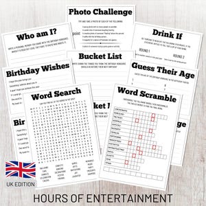 60th Birthday Party Games Bundle, Born in 1965 Trivia, UK Edition, Fun ...