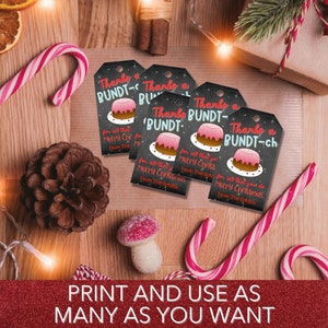 Printable Christmas Bundt Cake Gift Tag, Editable Instant Digital ...
