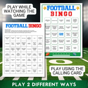 Football Bingo, 20 Unique Bingo Cards, Football Activity, Kid's ...