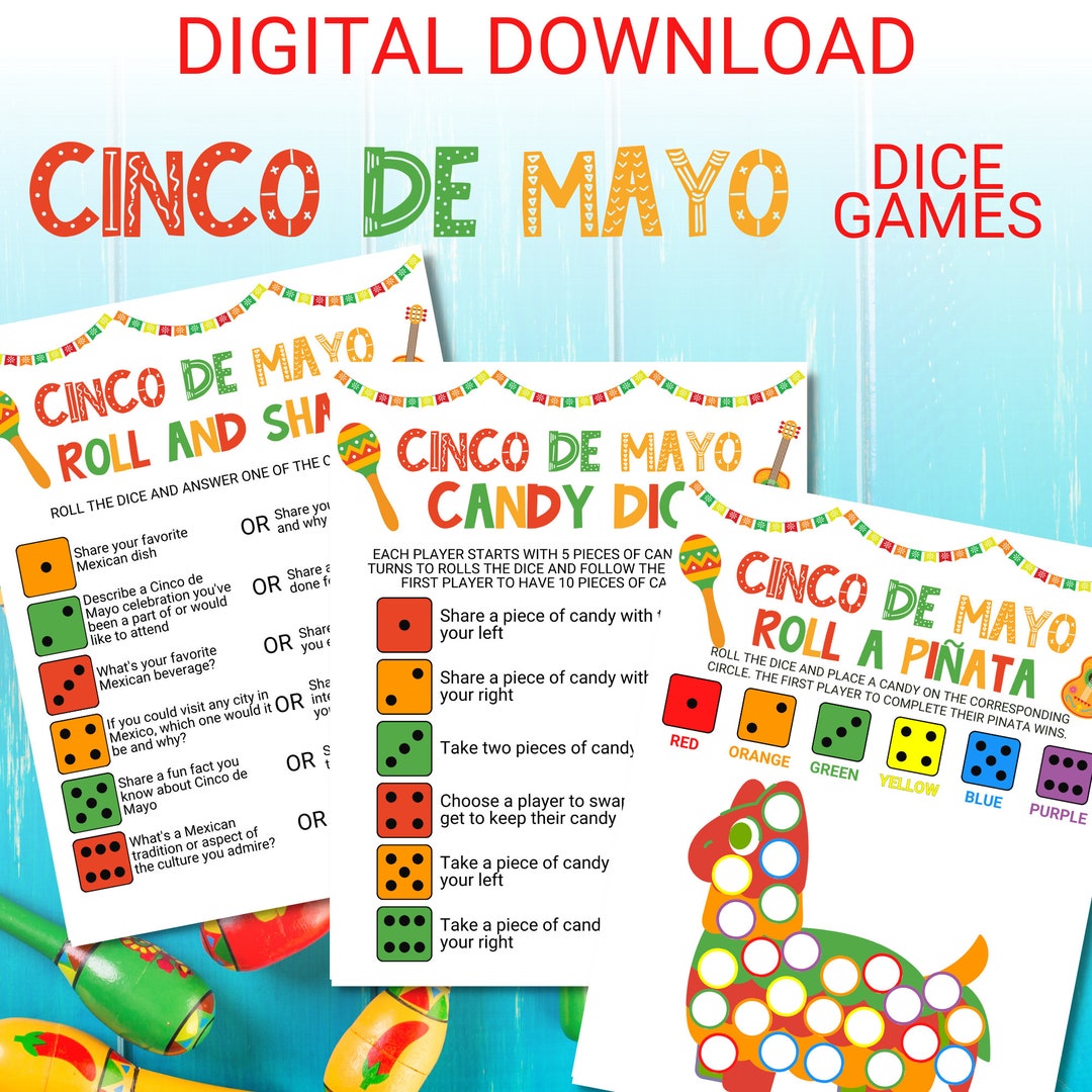 Cinco De Mayo Dice Games, Fiesta Dice Game, Fun Cinco De Mayo Games ...