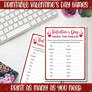 Printable Valentine's Day Finish the Phrase Party Game, Instant ...