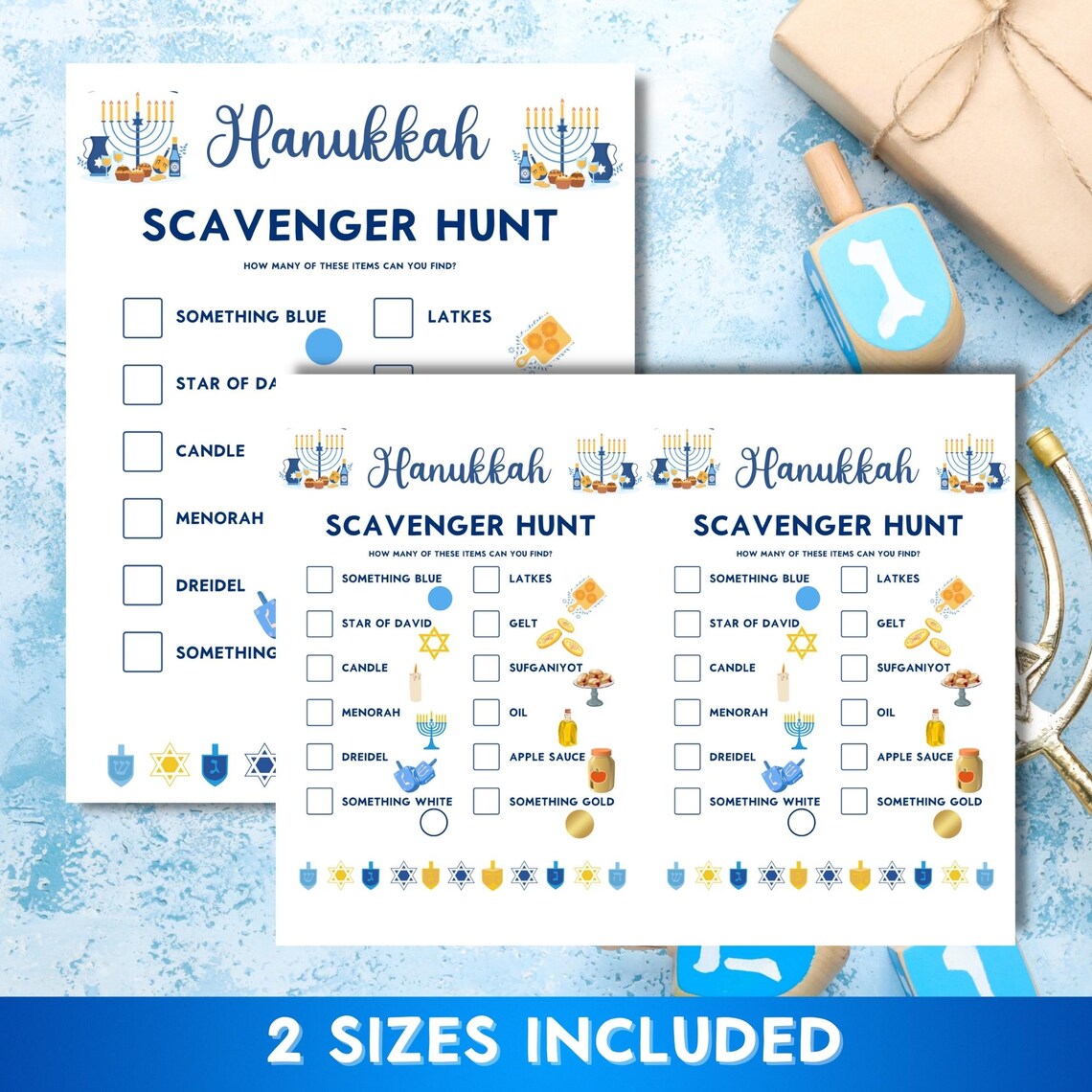 Hanukkah Scavenger Hunt Game, Printable Party Game, Editable Digital ...
