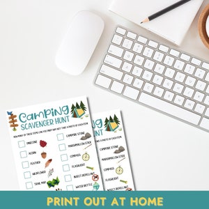 Camping Scavenger Hunt, Printable Camping Trip Game, Summer Camp ...