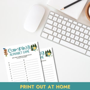 Camping Alphabet Game, Printable Camping Trip Game, Summer Camp, Family ...