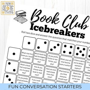 Book Club Icebreaker Game, Digital Download for Reading Groups ...