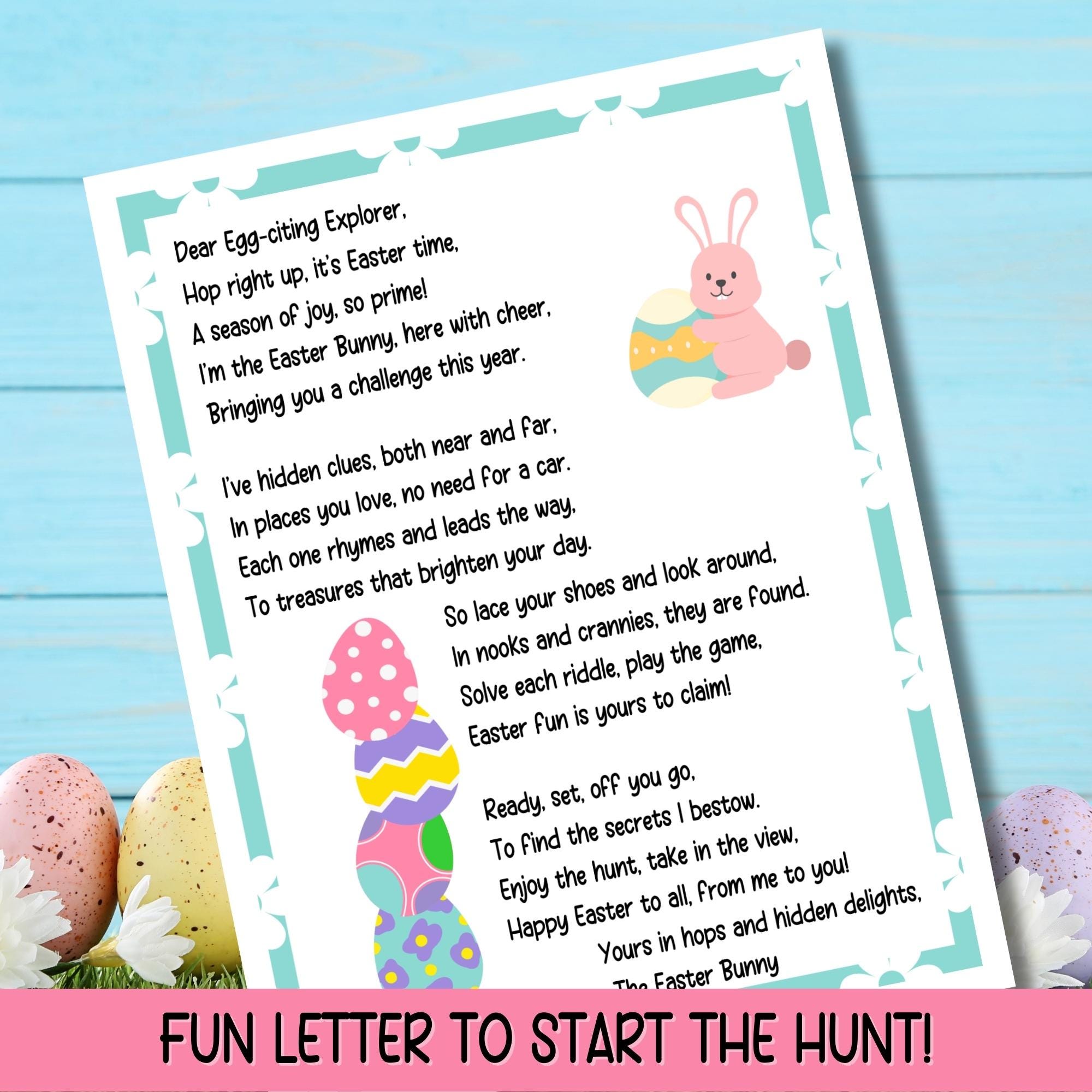 Easter Scavenger Hunt Kit – 42 Indoor/outdoor Clues, Easter Bunny ...