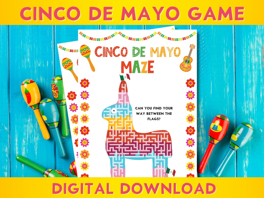 Cinco De Mayo Printable Maze, Fiesta Party, Family Game Night ...