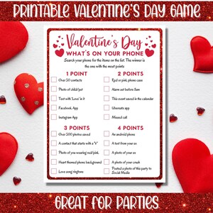 Printable Valentine's Day What's on Your Phone Party Game, Instant ...