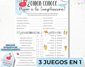 Quién Conoce Mejor a La Cumpleañera Juego De Cumpleaños Editable E ...