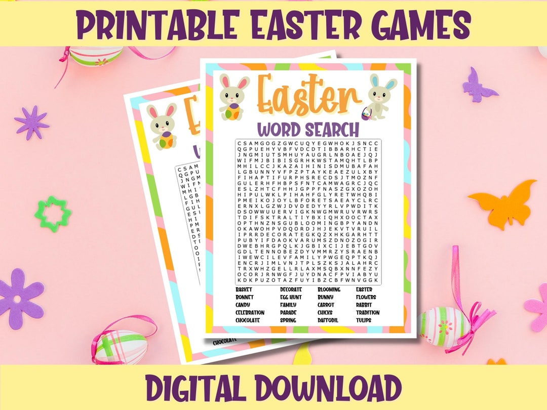 Printable Easter Word Search Game, Fun for Children and Adults, Instant ...