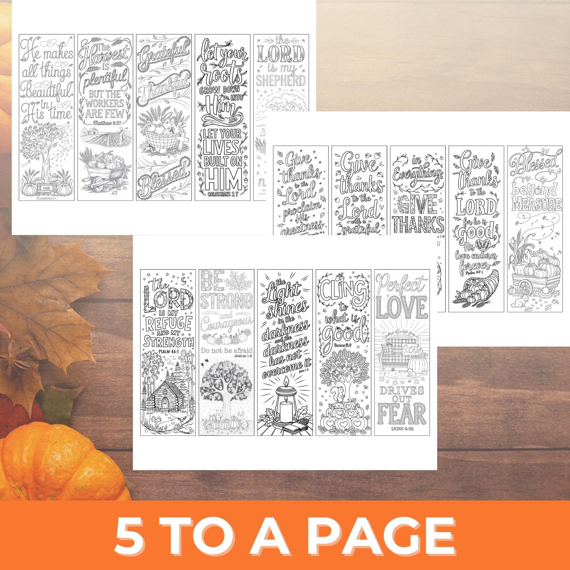 Christian Halloween Coloring Bookmarks for Kids, Printable Bible Verse ...