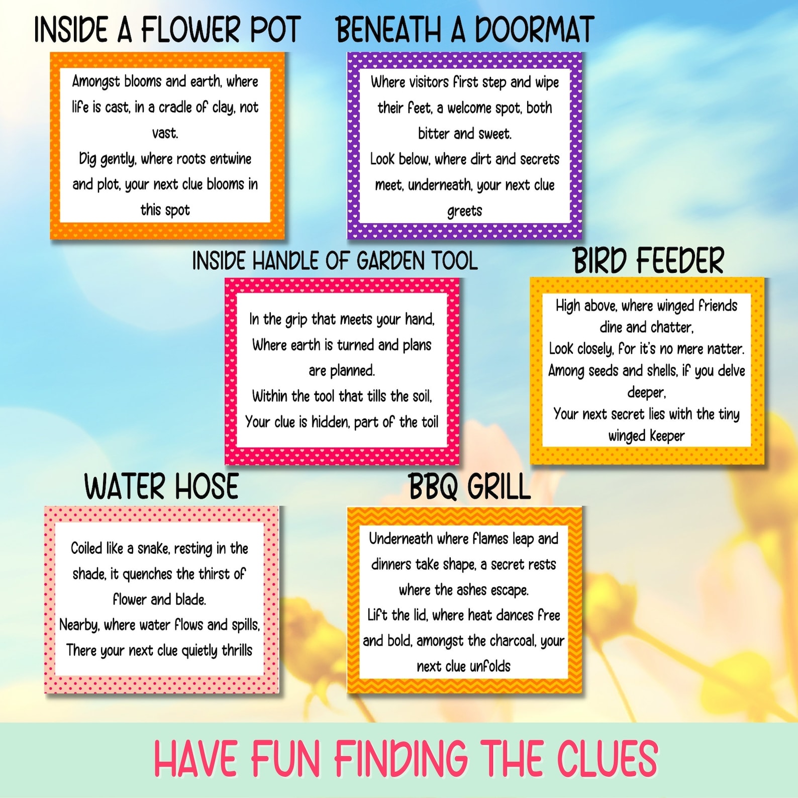 Summer Scavenger Hunt for Kids, Summertime Games, Outdoor Activity ...