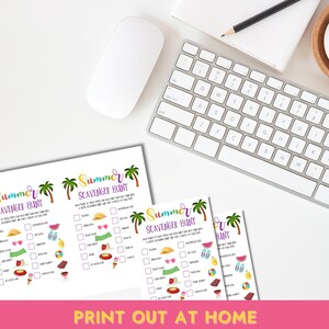 Summer Scavenger Hunt Game, Printable Activity, Pool Party, Family Fun ...
