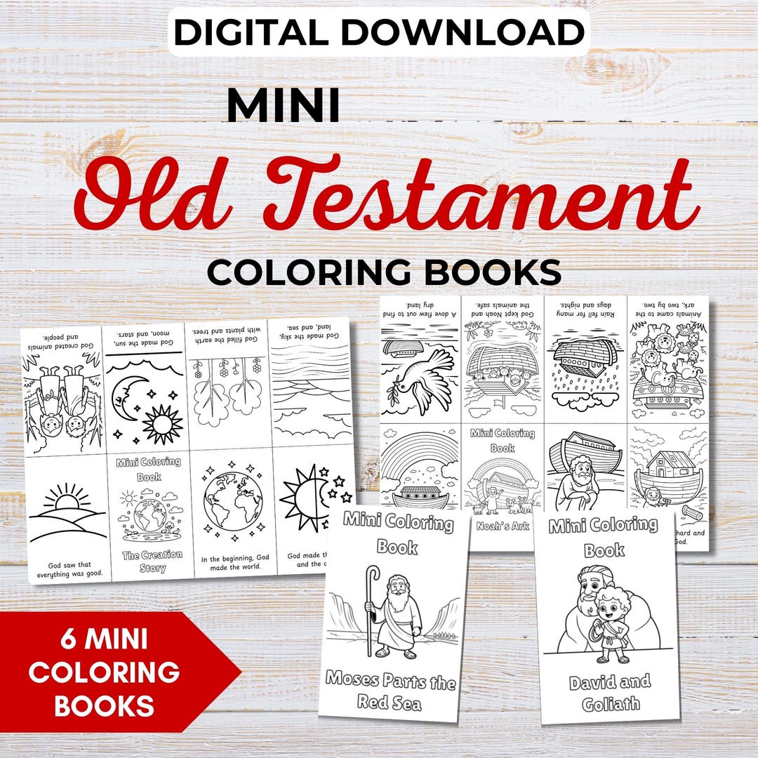 Old Testament Bible Stories for Kids – Mini Coloring Books (set of 6 ...