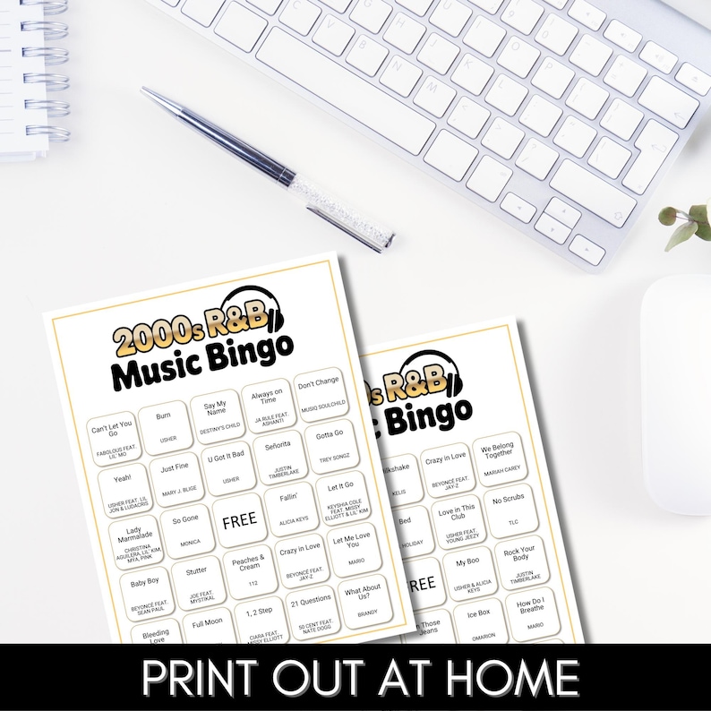 2000s R&B Music Bingo: Throwback Party Game (digital Download) - Etsy