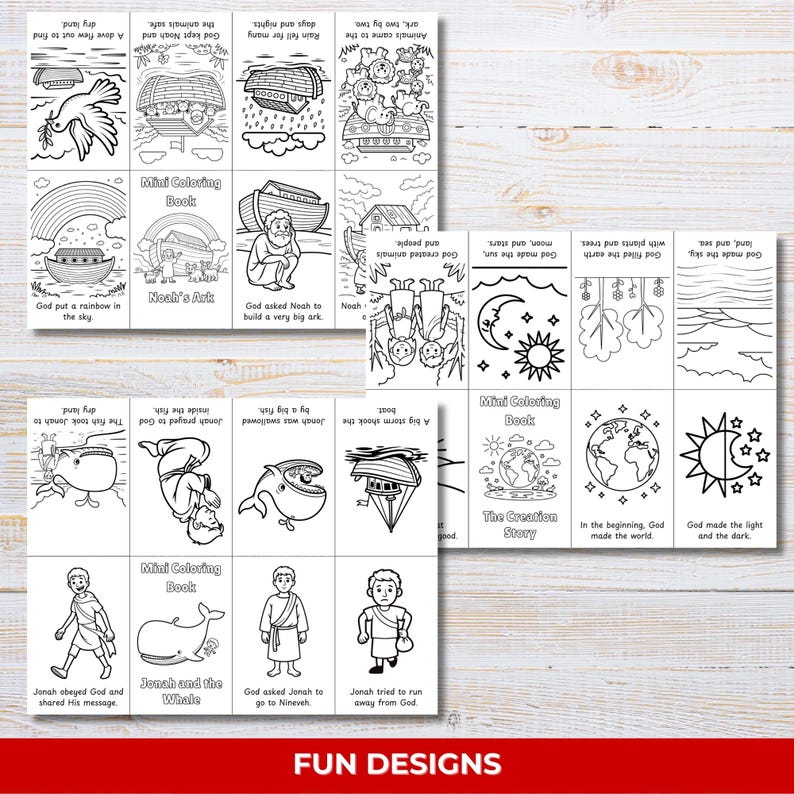 Old Testament Bible Stories for Kids – Mini Coloring Books (set of 6 ...