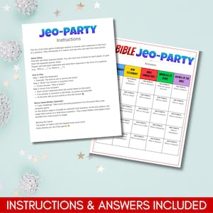 Bible Jeopardy Game, Fun Bible Trivia for Family, Printable Jeopardy ...