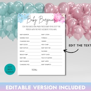 Gender Reveal Games Bundle, Blue Pink Gender Reveal, Party Games, Editable, Gender Reveal Games ...
