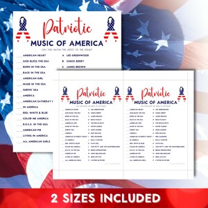 Printable Patriotic Music of America Quiz Game, Family Party Fun ...