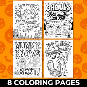 Halloween Coloring Pages for Kids, Halloween Bookmarks, Spooky Fun ...