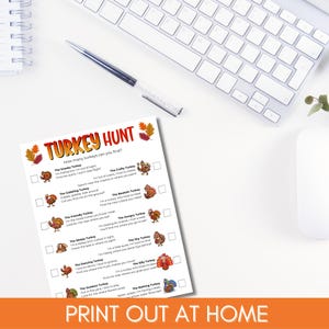 Turkey Hunt Game, Thanksgiving Scavenger Hunt, Kids Thanksgiving ...