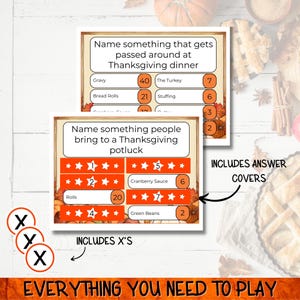 Thanksgiving Friendly Feud Game, Fun Family Activity, Printable Trivia ...