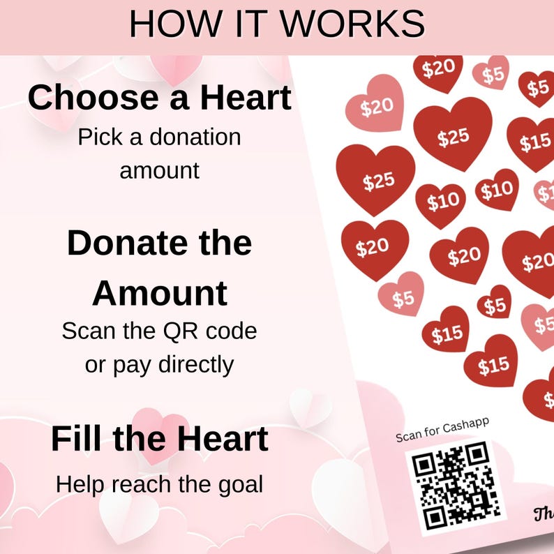 Fill My Heart Fundraiser Printable, Editable School Donation Poster ...