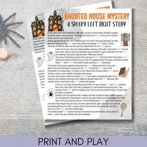 Halloween Left Right Game, Haunted House Mystery, Fun Printable Game ...