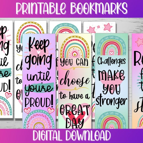 Printable Positive Affirmations Bookmarks for Kids Pretty - Etsy