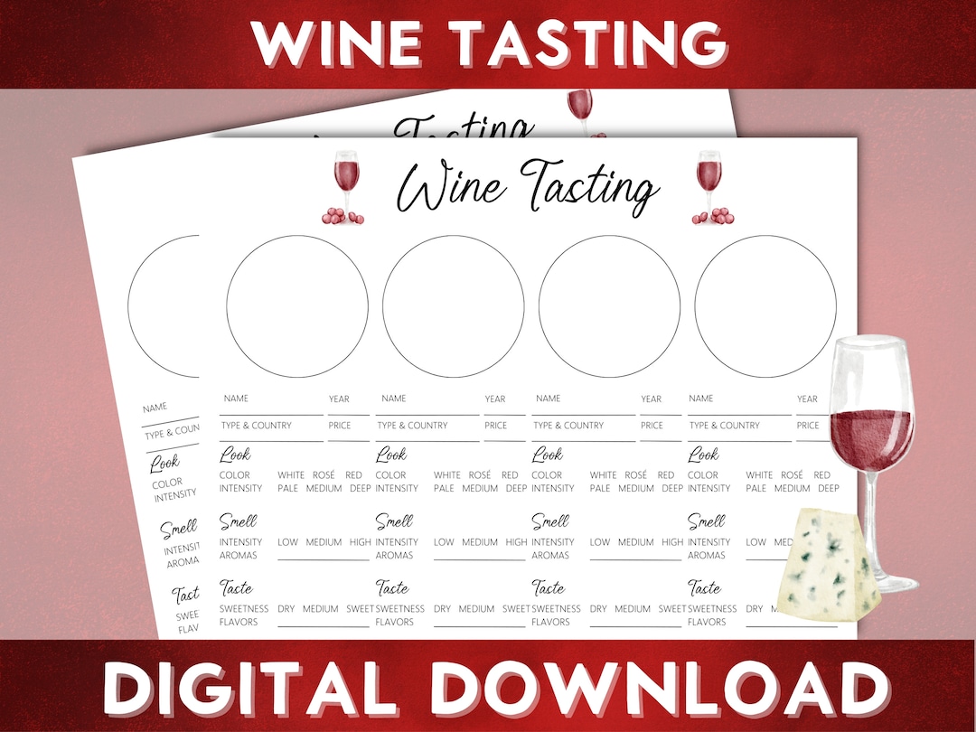 Wine Party Wine Tasting Notes, Printable Game, Bachelorette Party ...