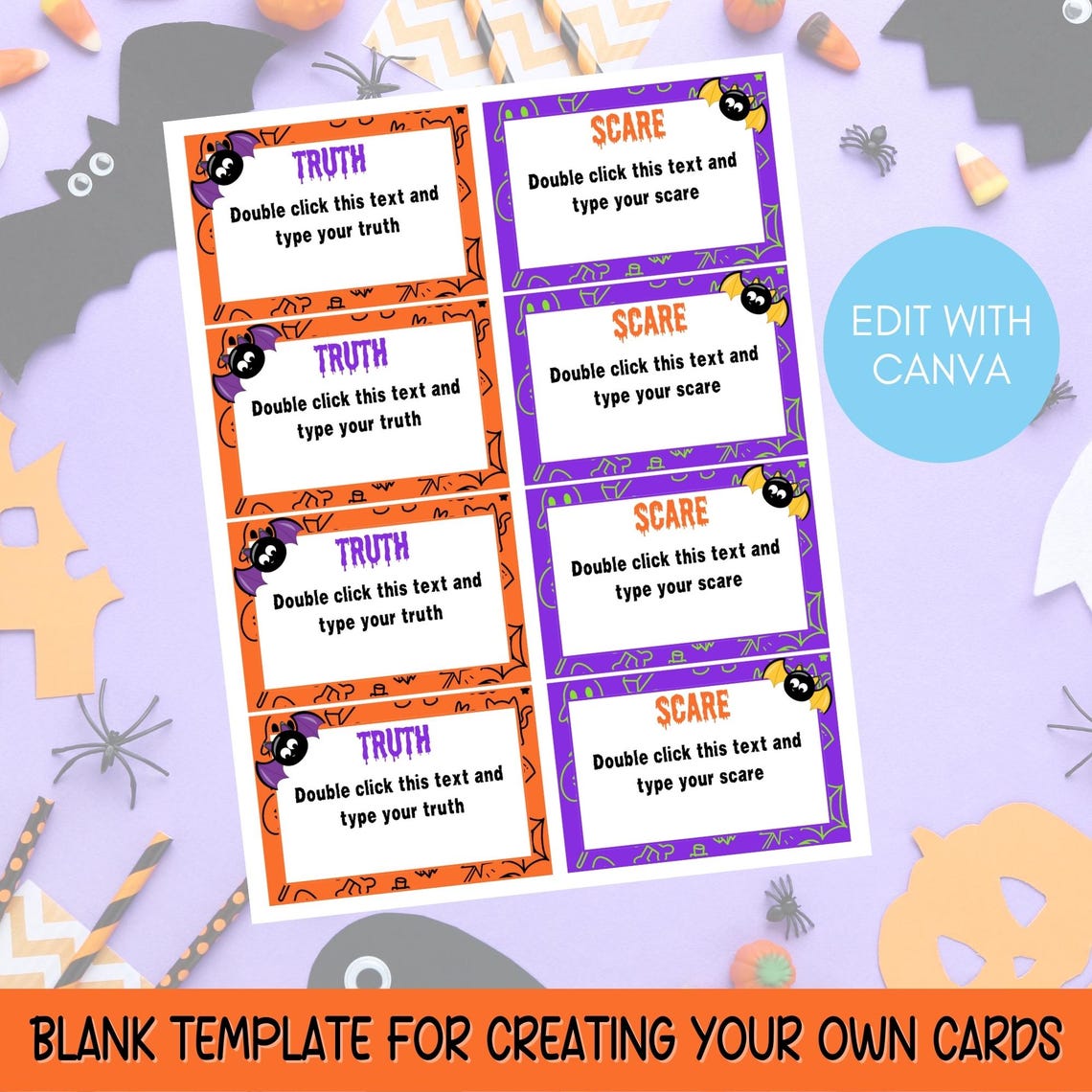 Halloween Truth or Dare Game, Truth or Scare, Fun Family Activities for ...