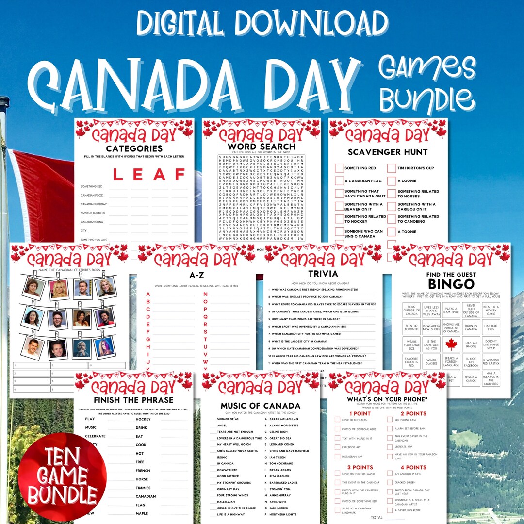 Canada Day Party Game, Family Game, Canada Day Activity, Instant ...