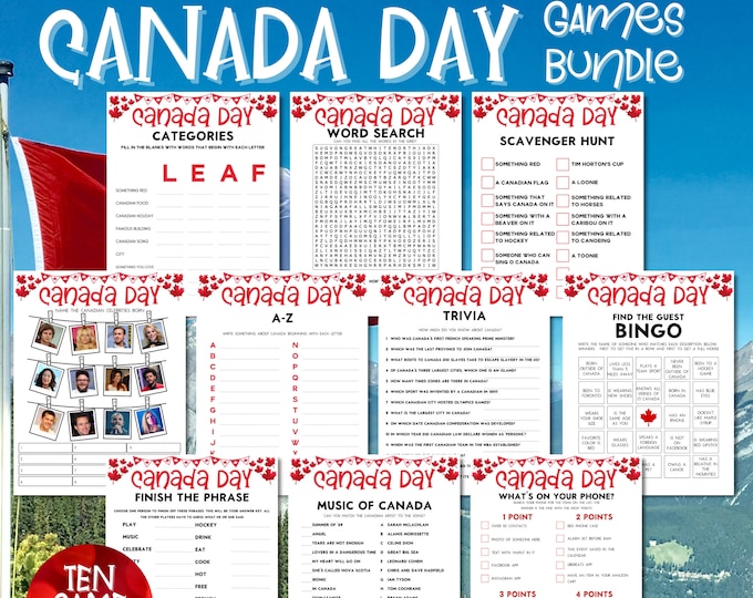 Canada Bingo Game Canadian Bingo Canada Day Activity Summer Game for ...