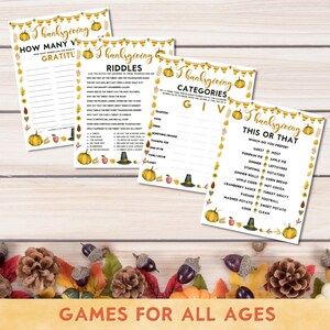 Printable Thanksgiving Games and Activities Bundle, 14 Games and ...