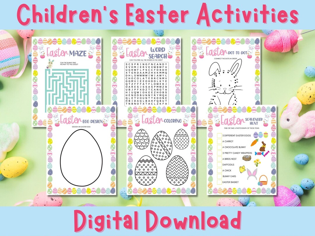 Printable Easter Activities Bundle for Kids, Fun for Younger Children ...