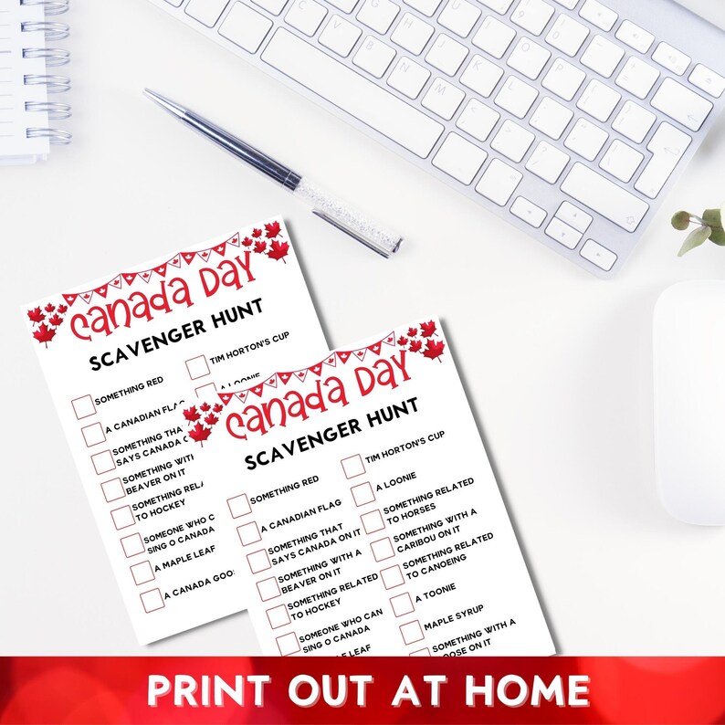 Canada Day Scavenger Hunt Game Printable Instant Download - Etsy
